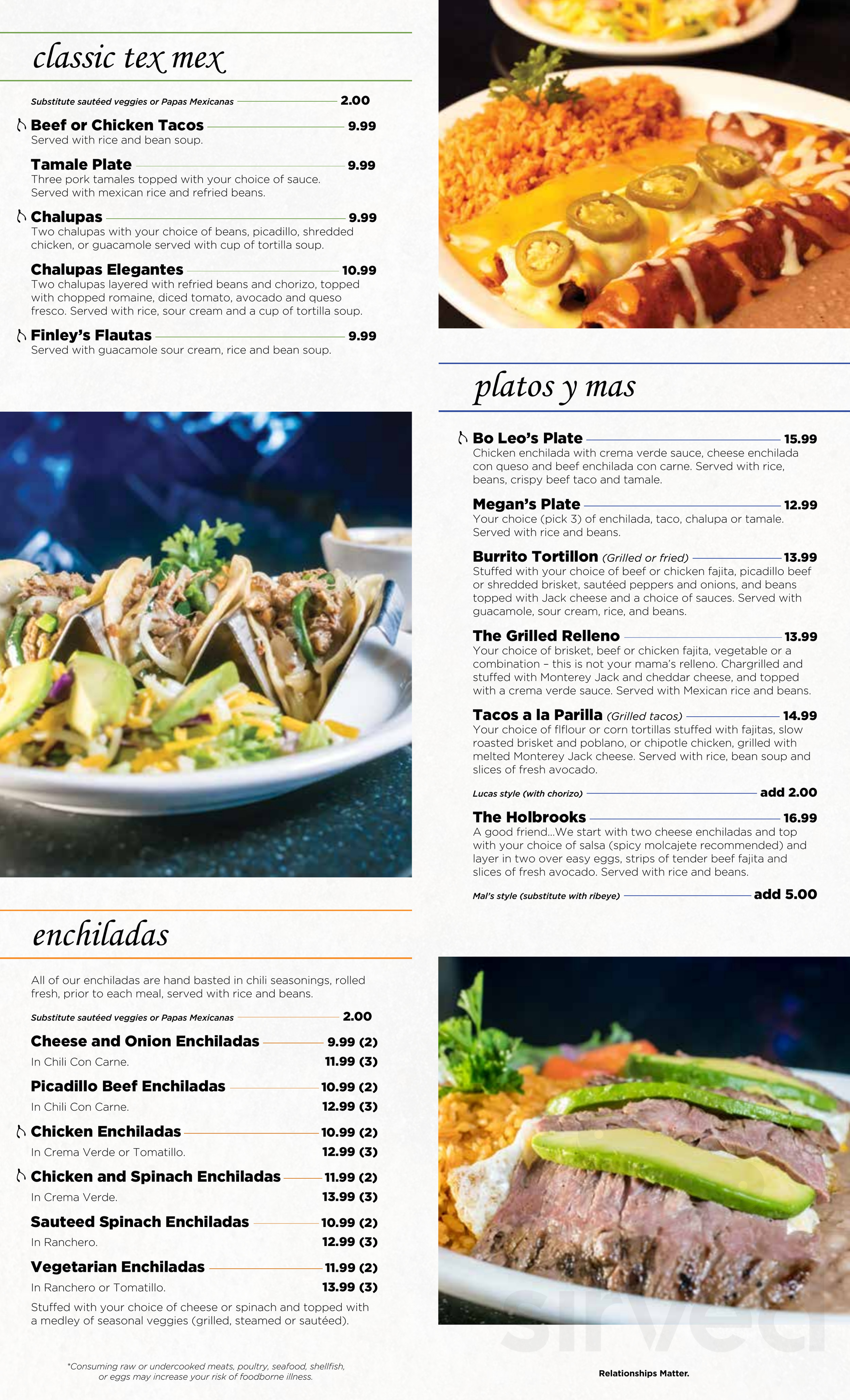 Menu Fort Worth TX s Rio Mambo Sirved