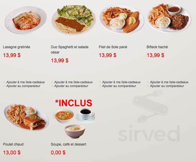 Restaurant Chez Lily menus in Saint-Lin - Laurentides, Quebec, Canada