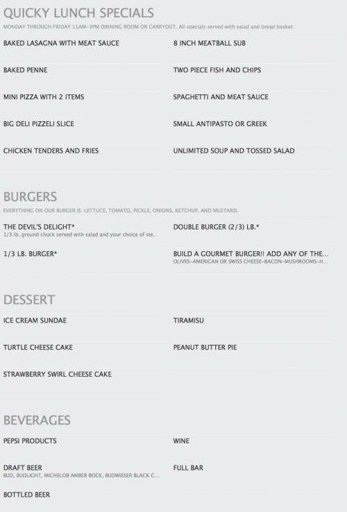 Red Devil Restaurant menu in Holly, Michigan, USA