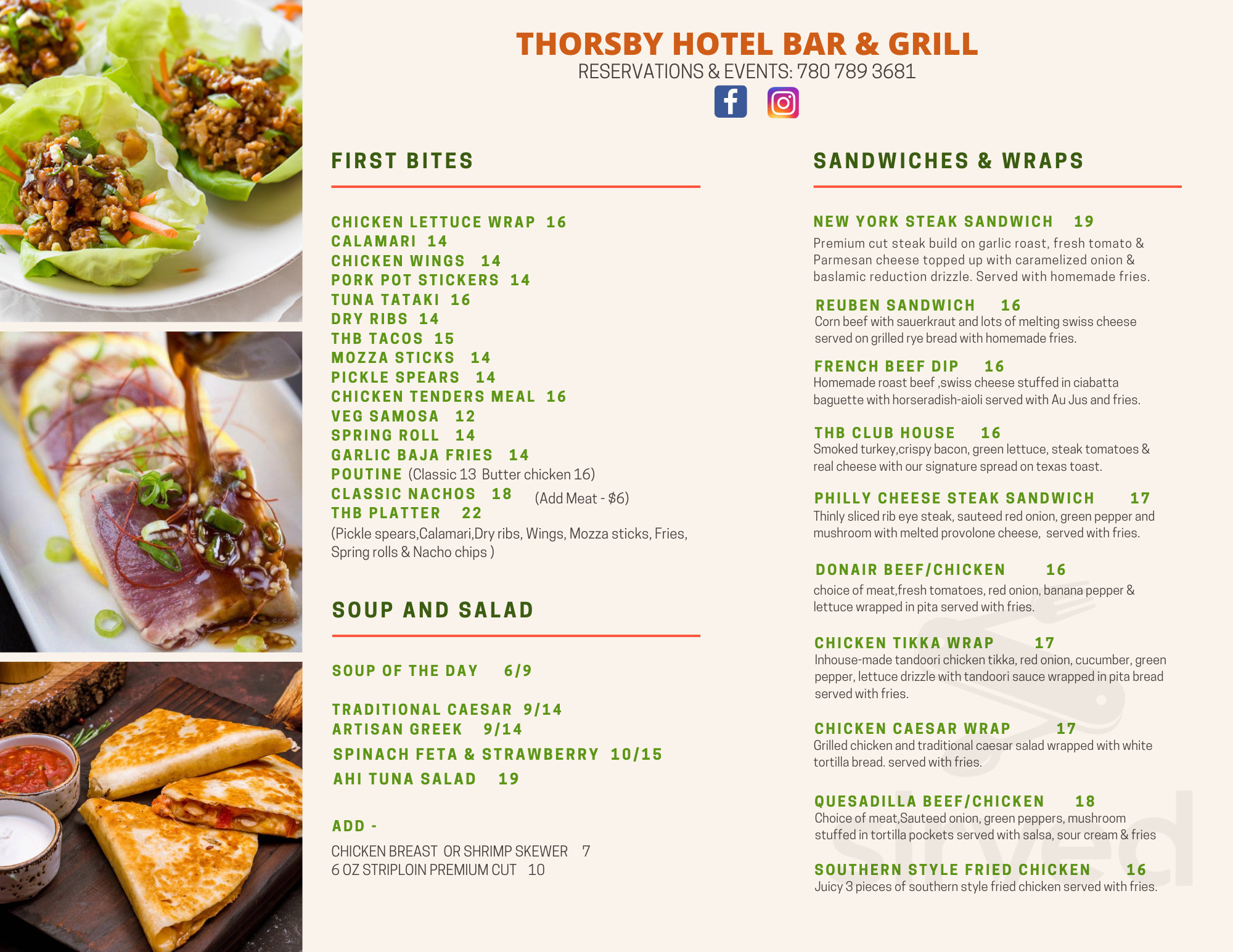 Thorsby Hotel Bar & Grill KITCHEN MUSIC SOCIAL menus in Thorsby ...