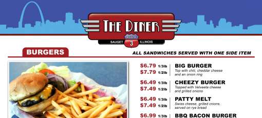 Menu for Diner Inc in Sauget, IL | Sirved