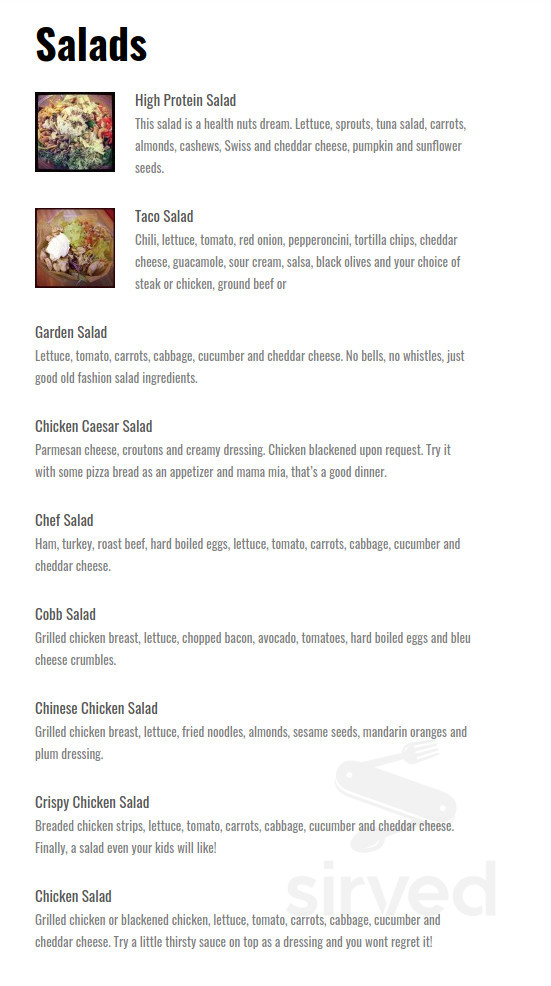 Cronies Sports Grill menus in Camarillo, California, United States