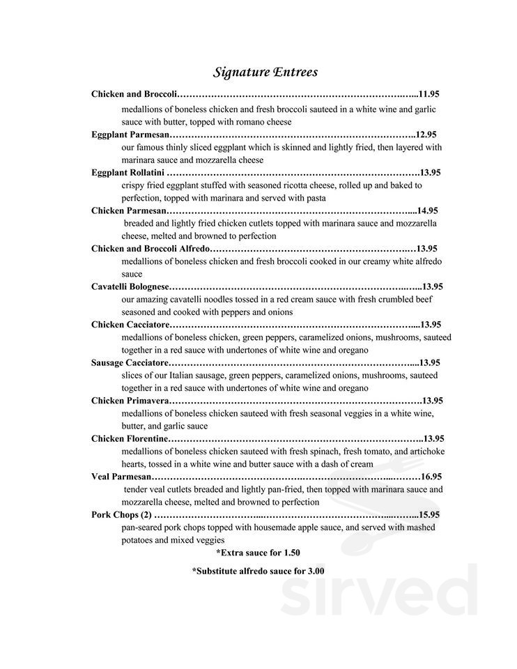 Menu - Worcester MA's La Cucina Italiana | Sirved