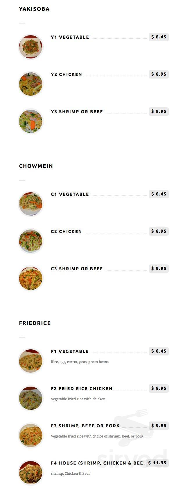 Bento Factory menu in Everett, Washington, USA