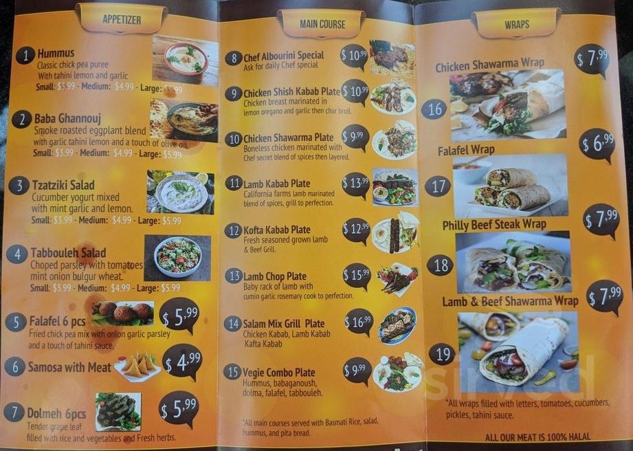 Menu for Salam Halal Market & Restaurant in Oakland, CA | Sirved