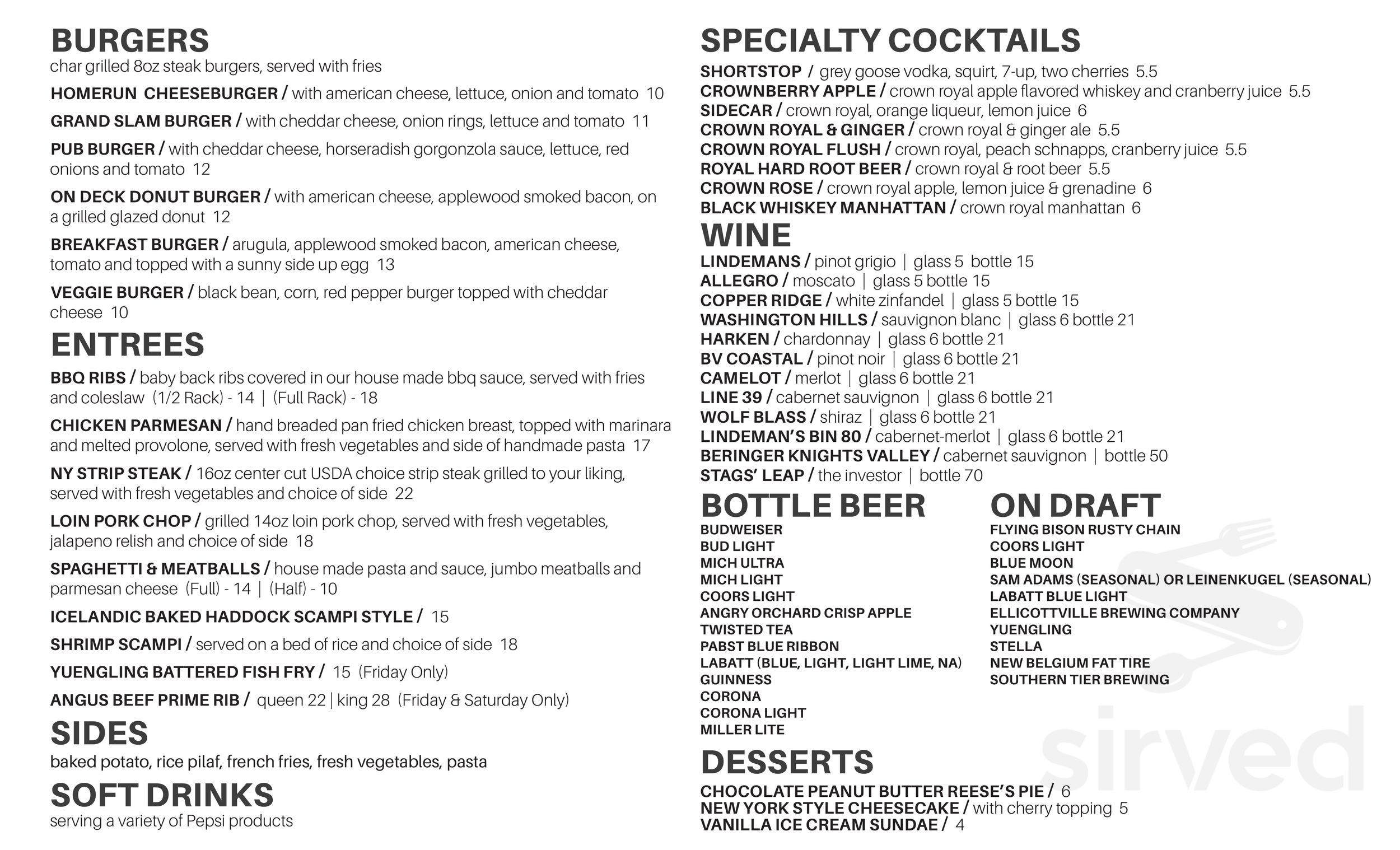 Grand Slam Grill menus in Olean, New York, United States