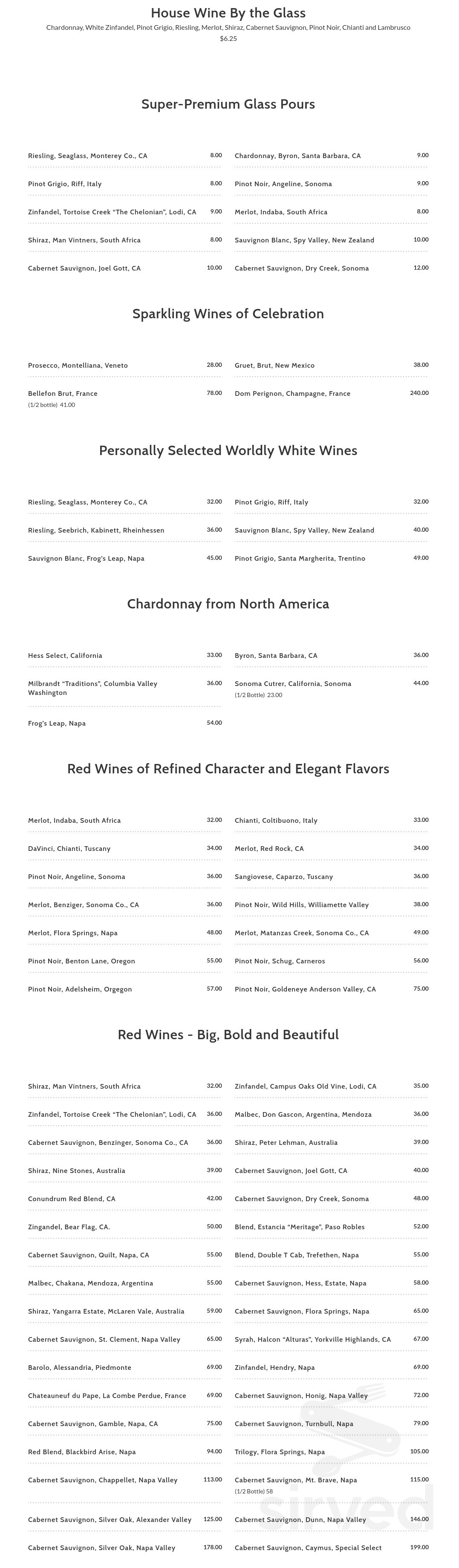 Menu for The Char in Beckley, WV | Sirved