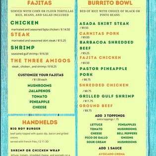 CoCo's Mexican Grill menu in Raceland, Louisiana, USA