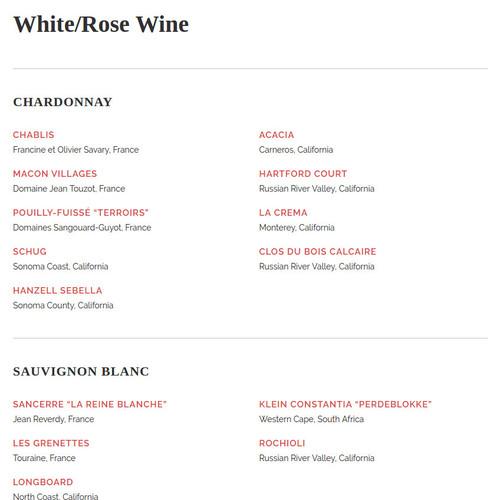 River Room Restaurant menu in Georgetown, South Carolina, USA