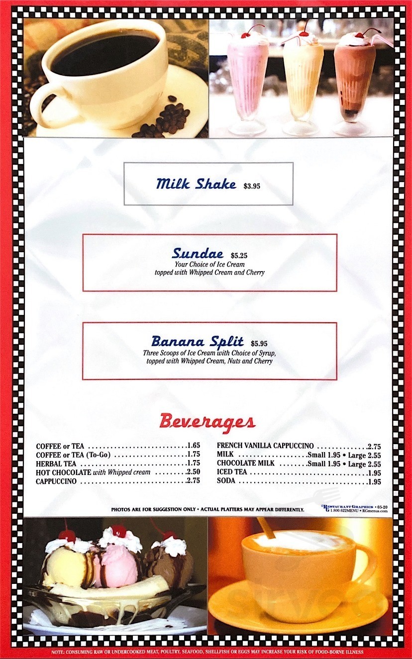 Lower Allen Diner menu in Camp Hill, Pennsylvania, USA