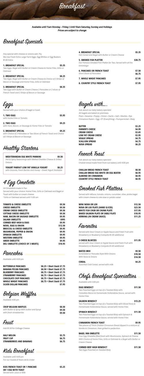 Flakowitz of Boynton menu in Boynton Beach, Florida, USA