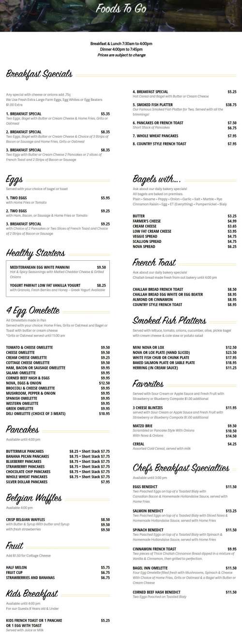 Flakowitz of Boynton menu in Boynton Beach, Florida, USA