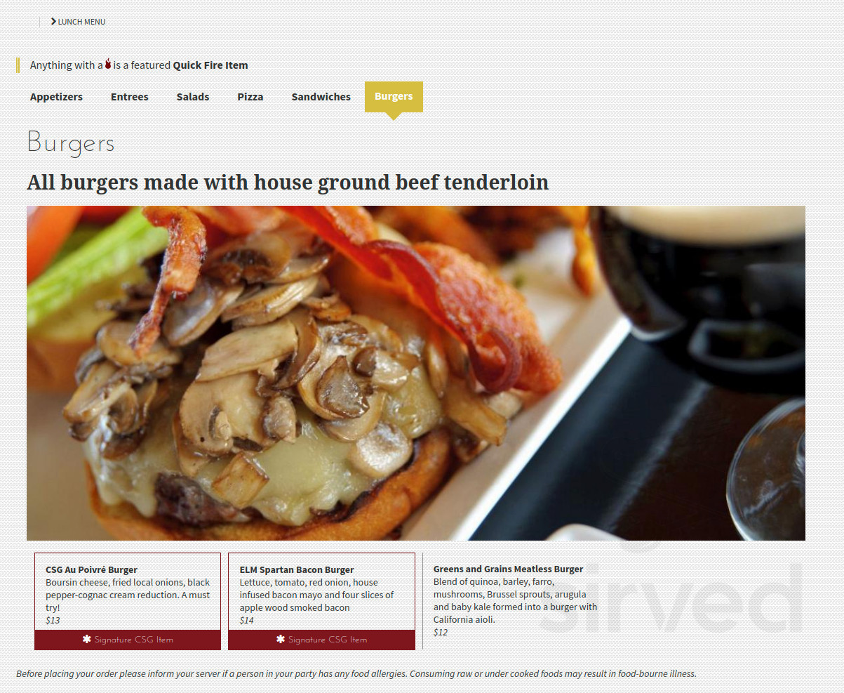 Center Square Grill menu in East Longmeadow, Massachusetts, USA