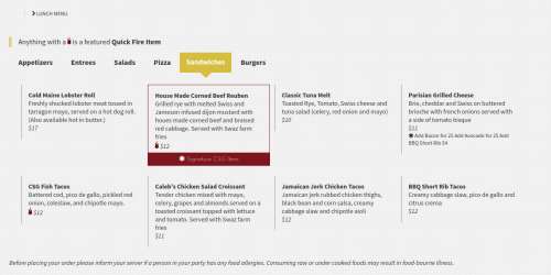 Center Square Grill menu in East Longmeadow, Massachusetts, USA
