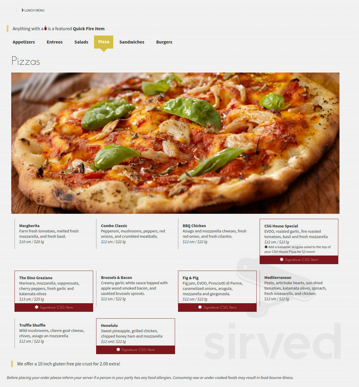 Center Square Grill menu in East Longmeadow, Massachusetts, USA