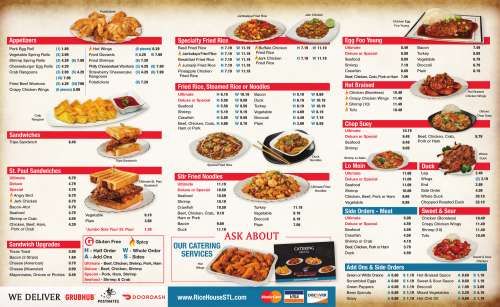 The Rice House menu in Florissant, Missouri, USA
