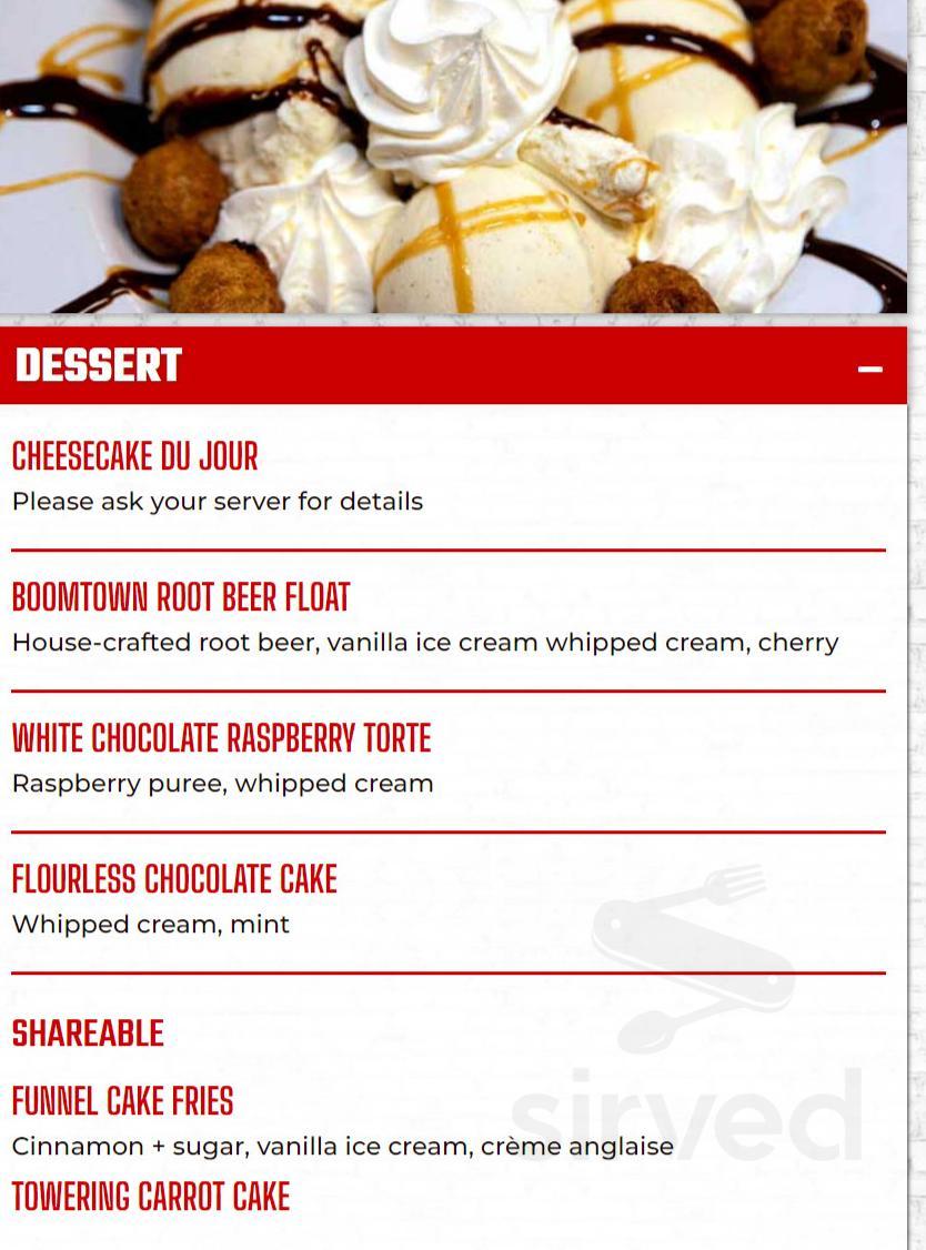 Menu for BoomTown Woodfire Bar & Grill | Duluth, MN in Duluth, MN | Sirved