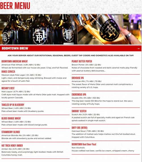 BoomTown Woodfire Bar & Grill | Duluth, MN menu in Duluth, Minnesota, USA