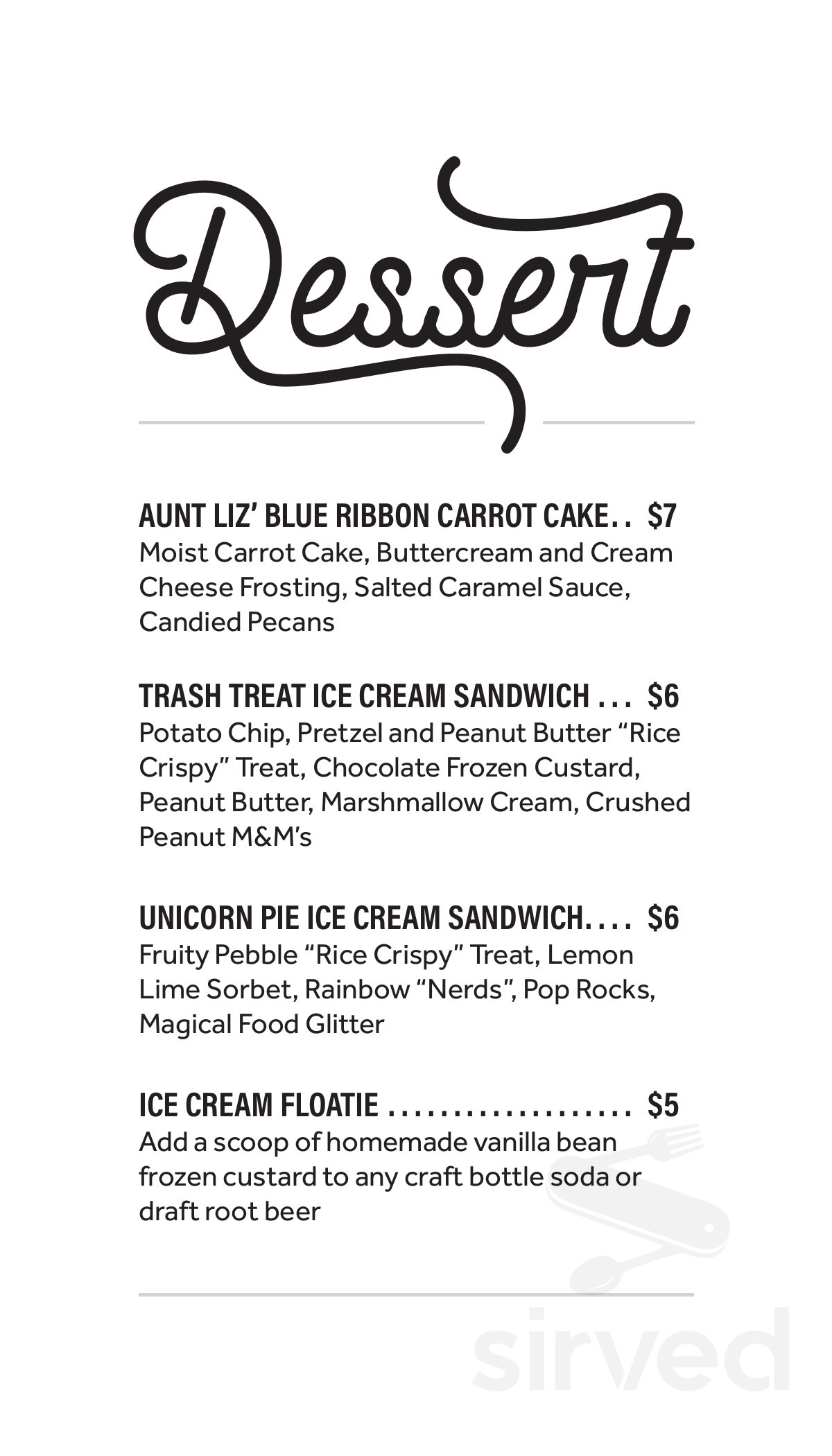 Cornbred Barbecue menu in Ames, Iowa, USA