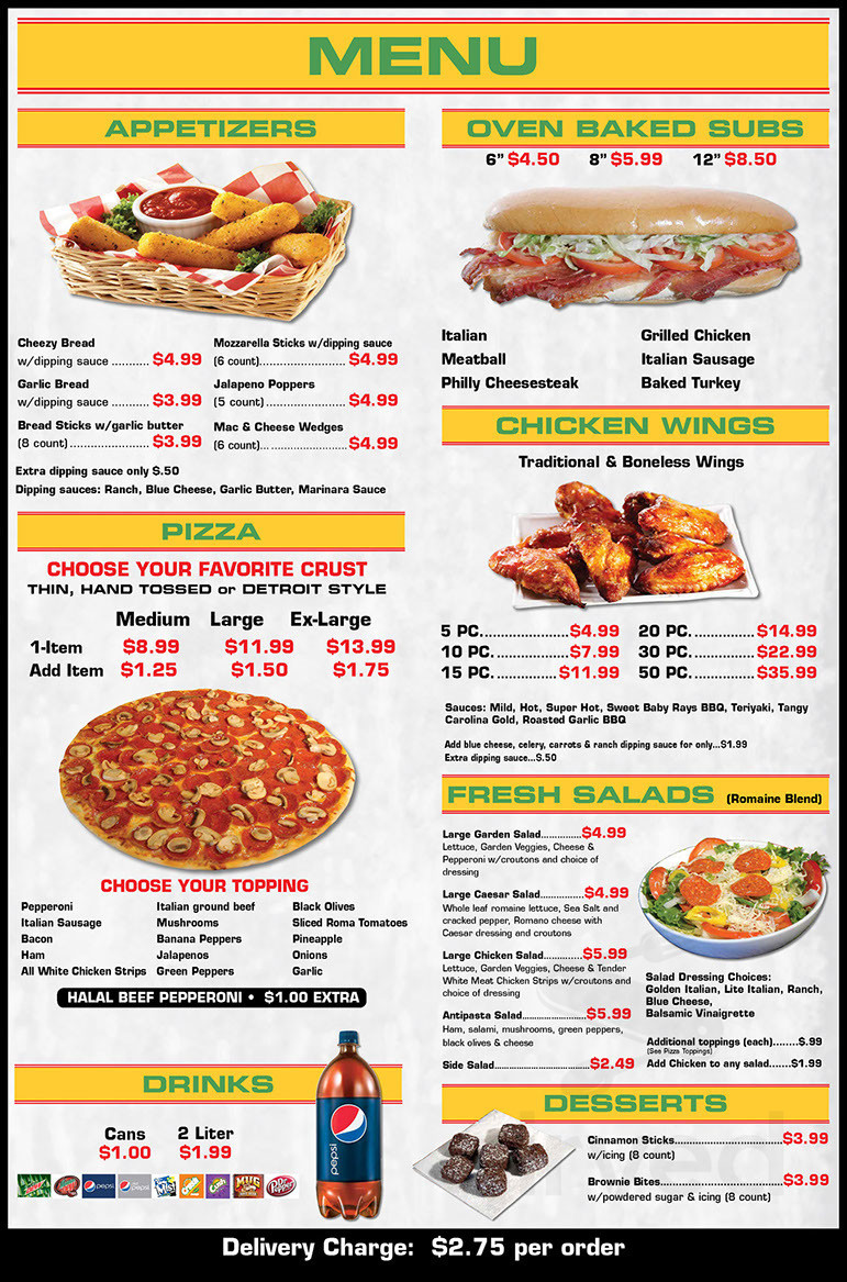 Minuteman Pizza menus in Columbus, Ohio, United States