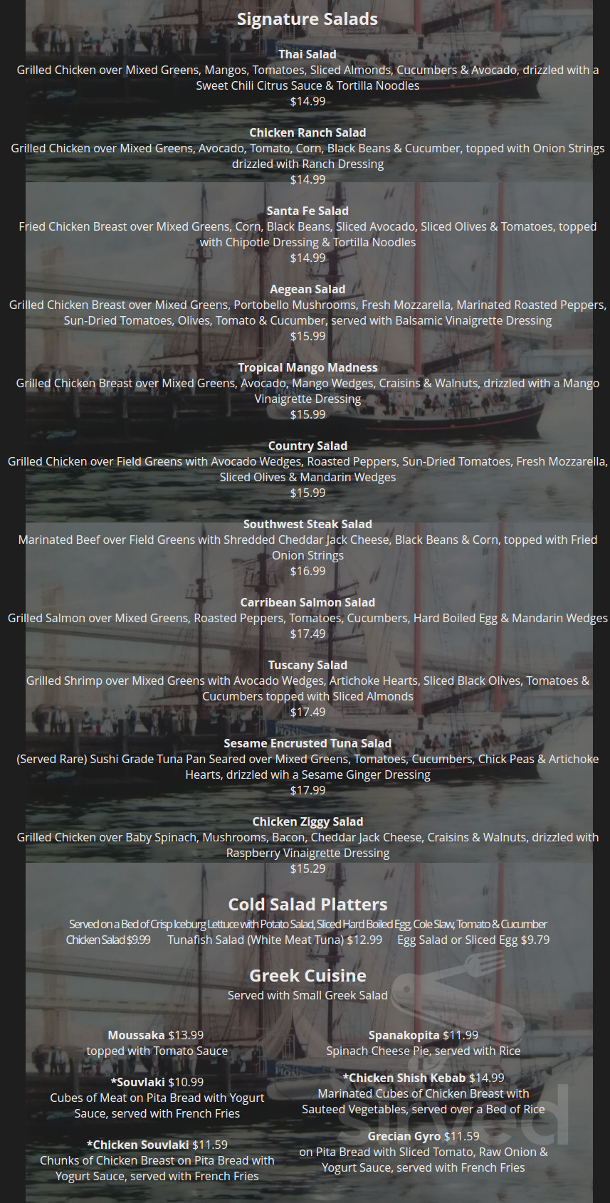 Seaport Diner menus in Port Jefferson Station, New York, United States