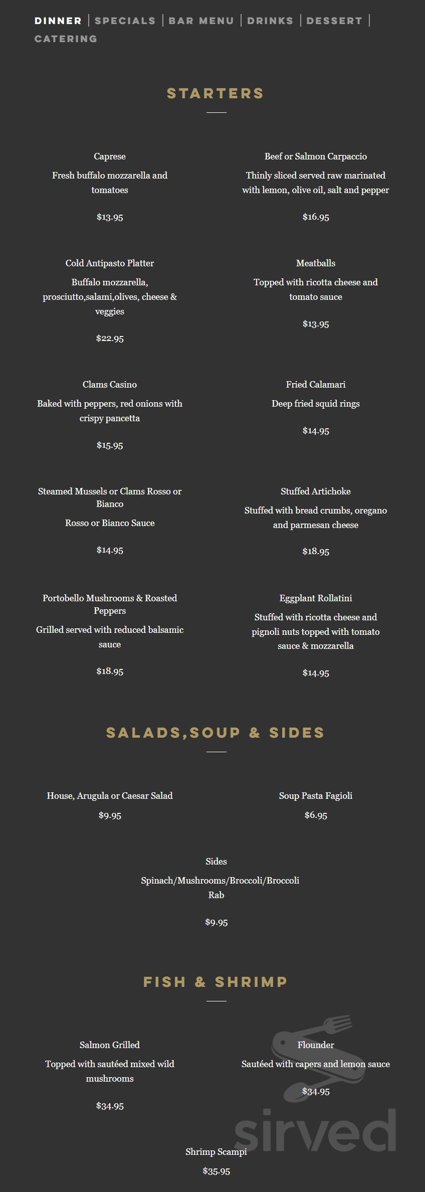 Cafe Vico Restaurant menu in Fort Lauderdale, Florida, USA