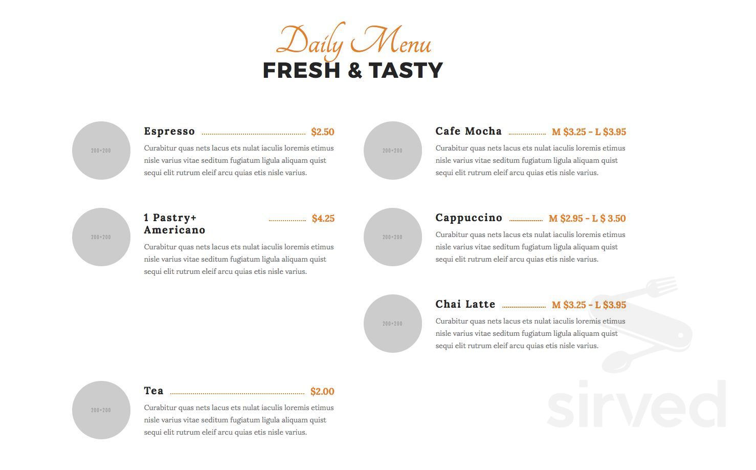 Menu - Toronto ON's Mocha Cafe and Pastry | Sirved