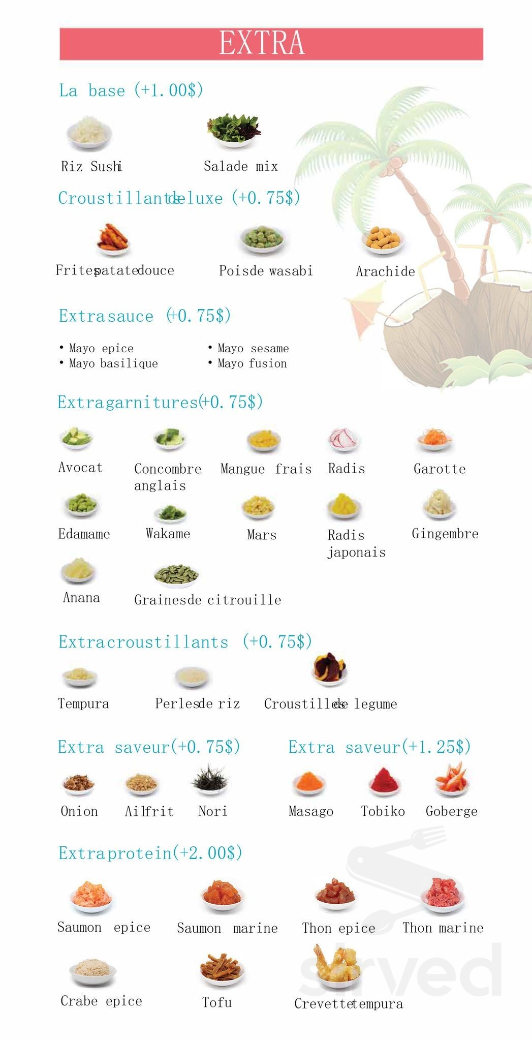 Menu for ITACHO SUSHI À VOLONTÉ in Trois-Rivières, QC | Sirved