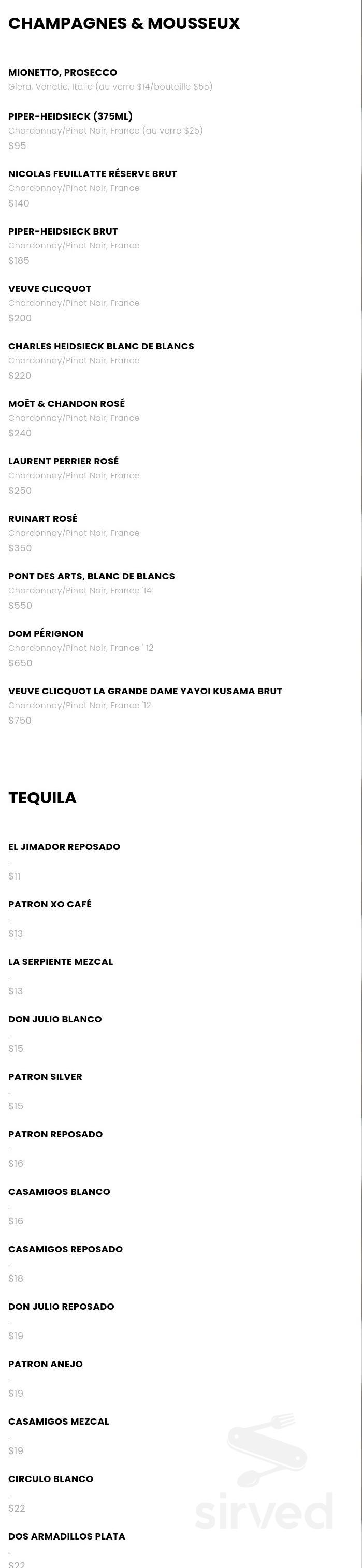 Lucille's Laval menu in Laval, Quebec, Canada