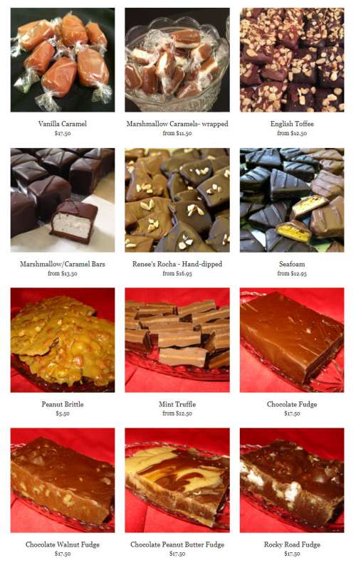 Bright's Candies menu in Walla Walla, Washington, USA