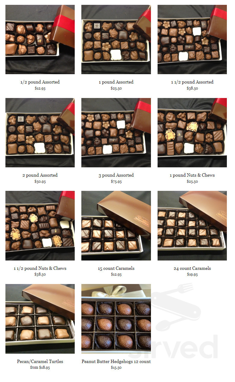 Bright's Candies menu in Walla Walla, Washington, USA