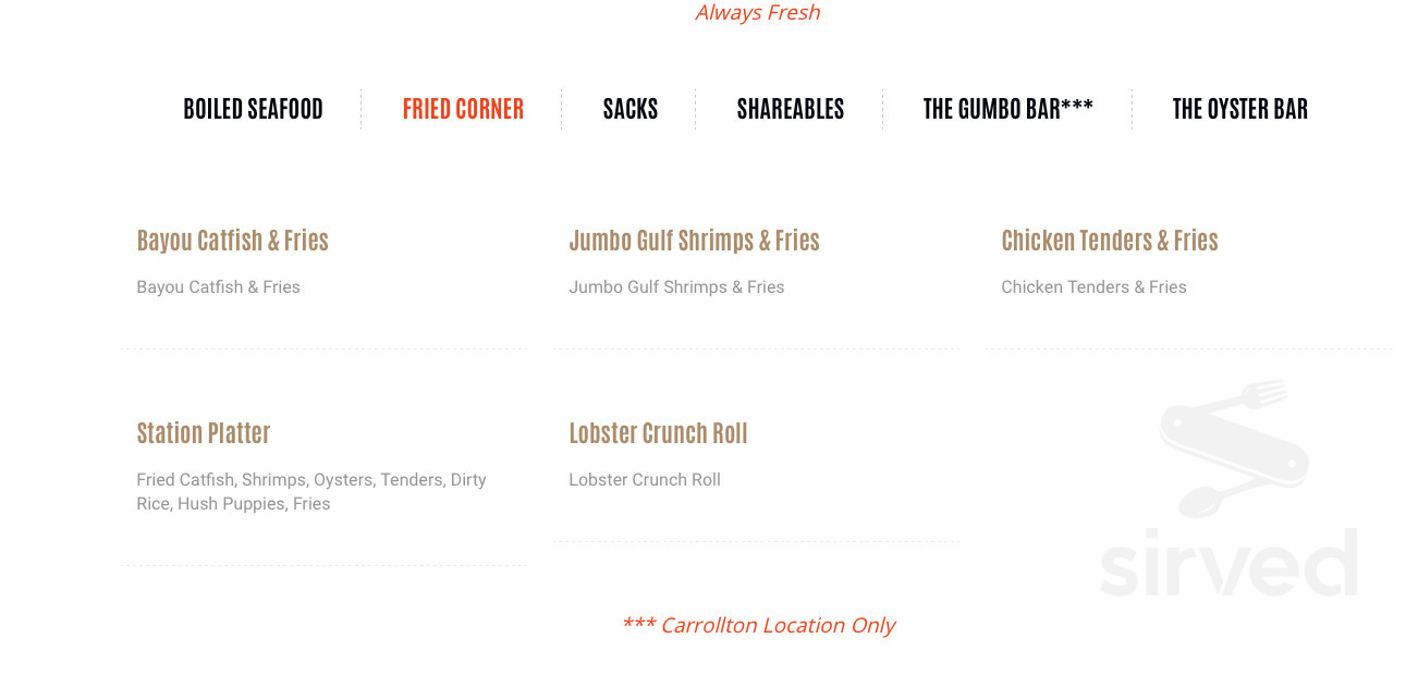 The Crab Station - Deep Ellum menus in Dallas, Texas, United States