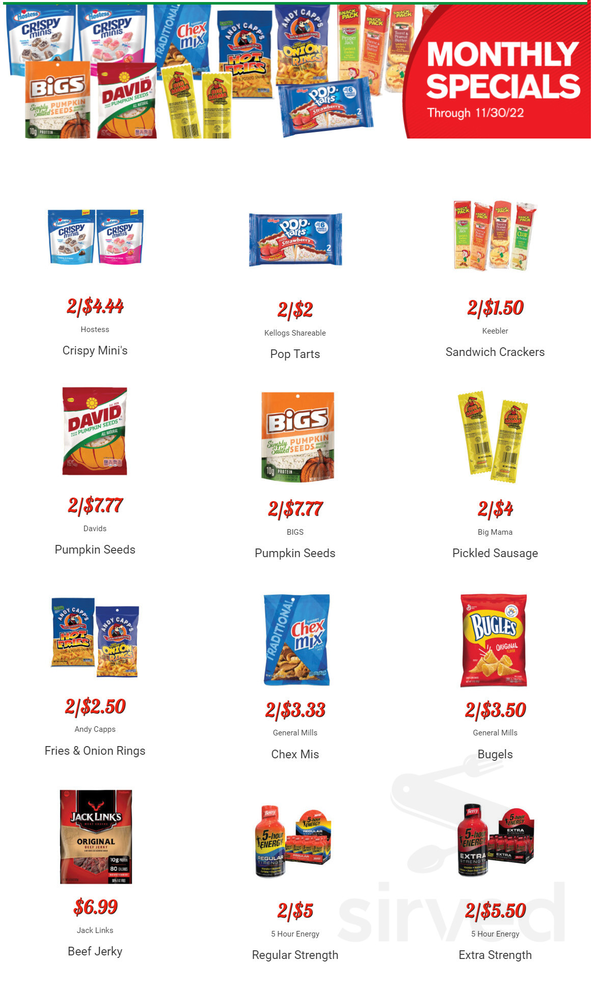 17 Eagle Stop menu in Eugene, Missouri, USA