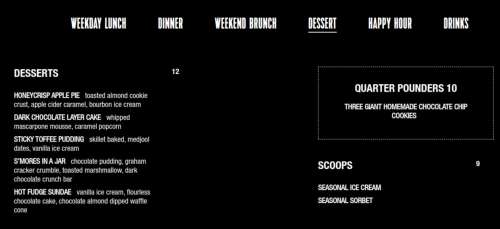 The Smith menu in 1314 U St NW, Washington, DC 20009