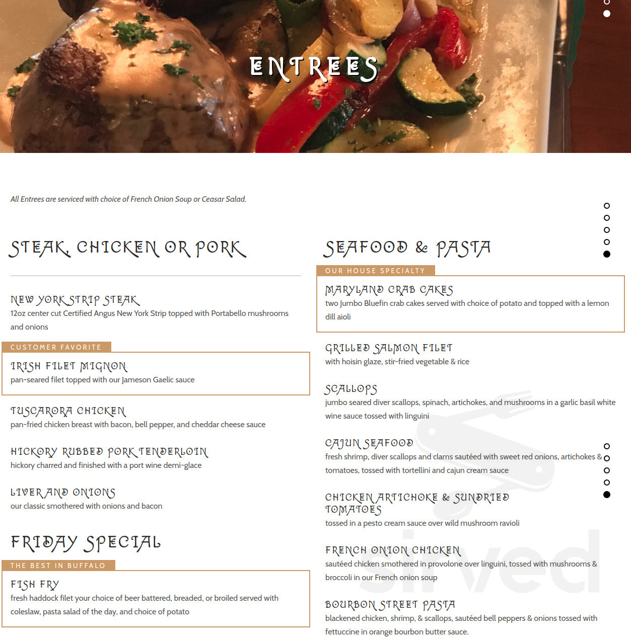 Menu for The Blackthorn Restaurant & Pub in Buffalo, New York, United ...