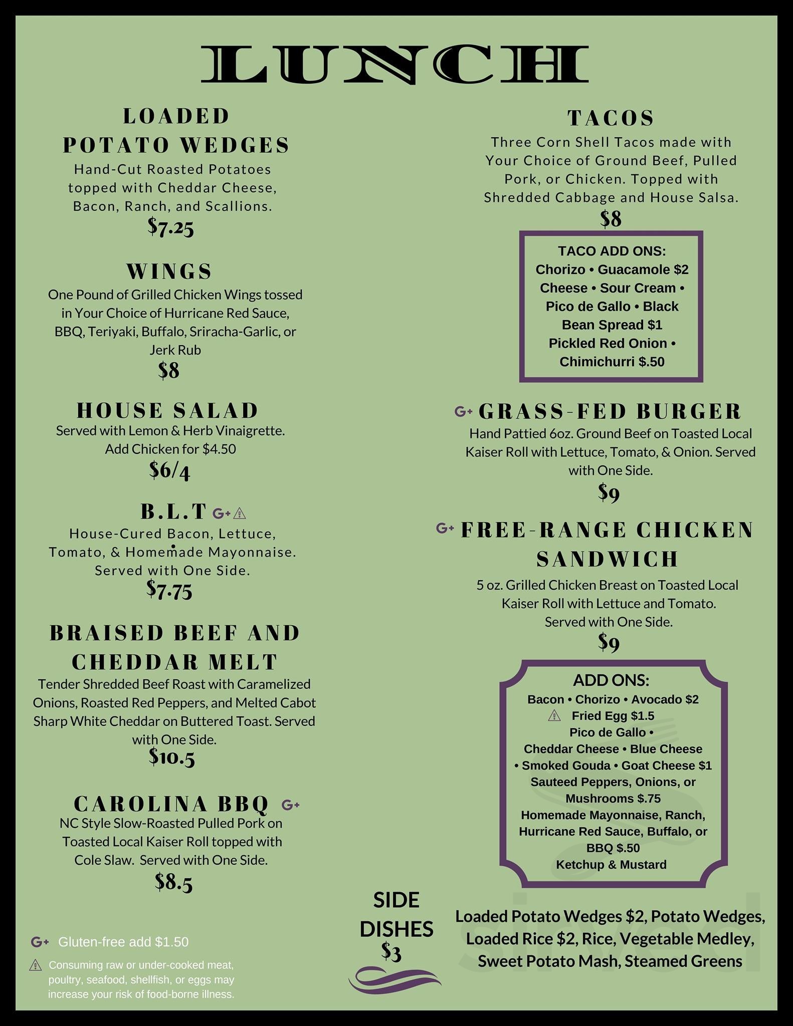 Bridge Cafe & Bistro menu in Hurricane, West Virginia, USA