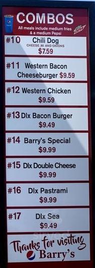 Barry's Parkview Drive Inn menus in Spanish Fork, Utah, United States