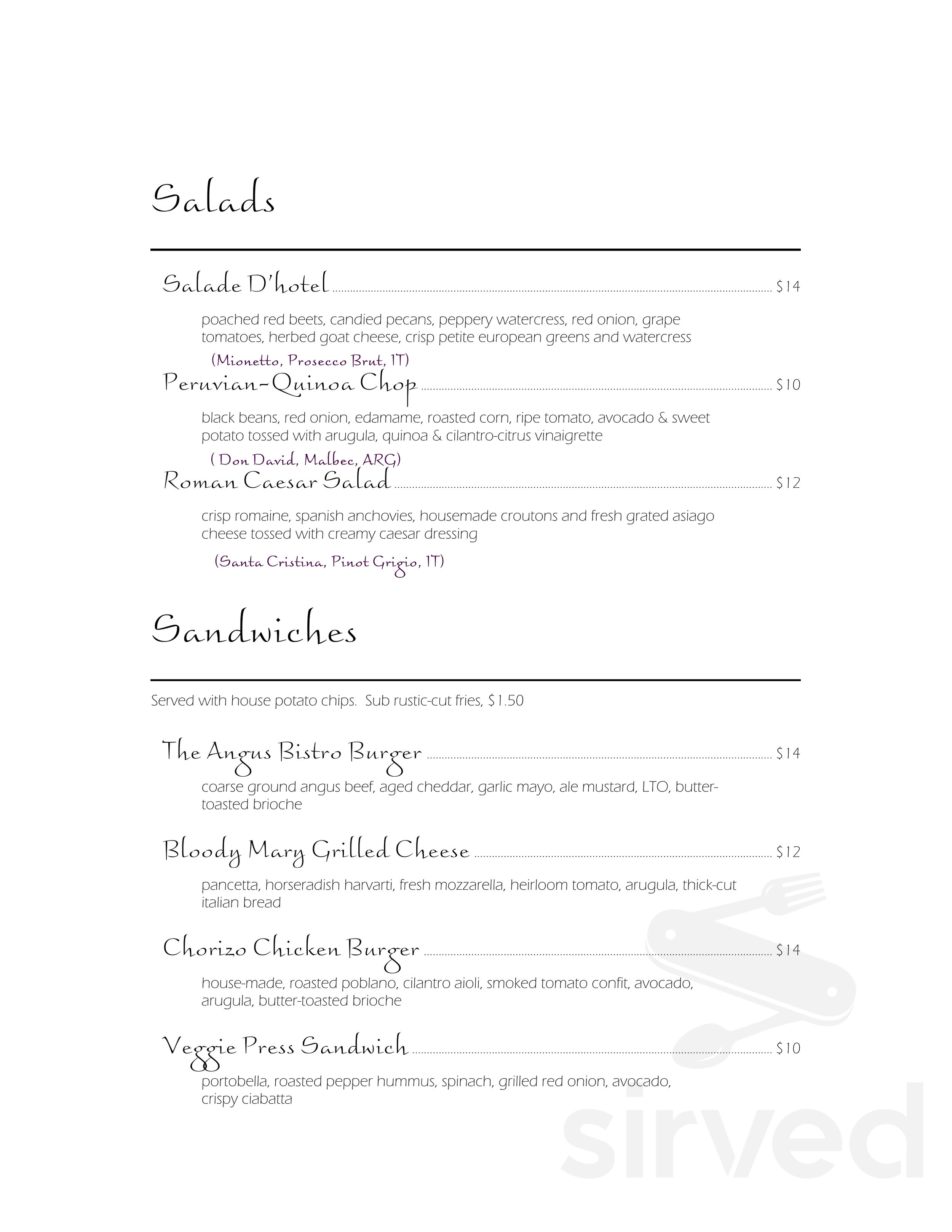 Menu - Binghamton NY's River Bistro | Sirved