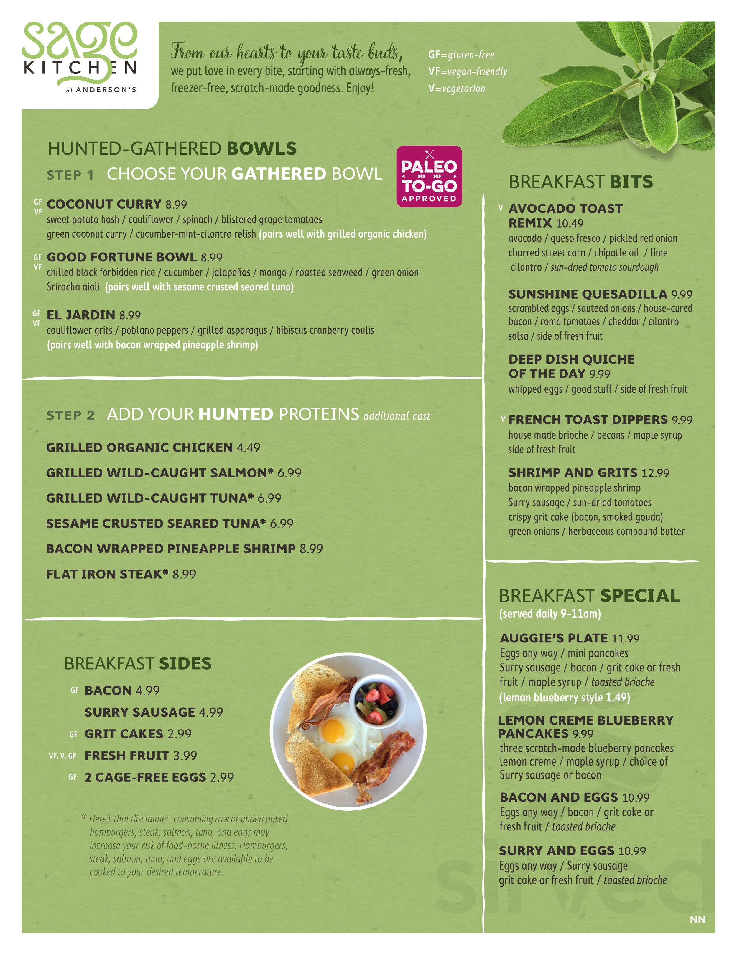 Anderson's Newport News menu in Newport News, Virginia, USA