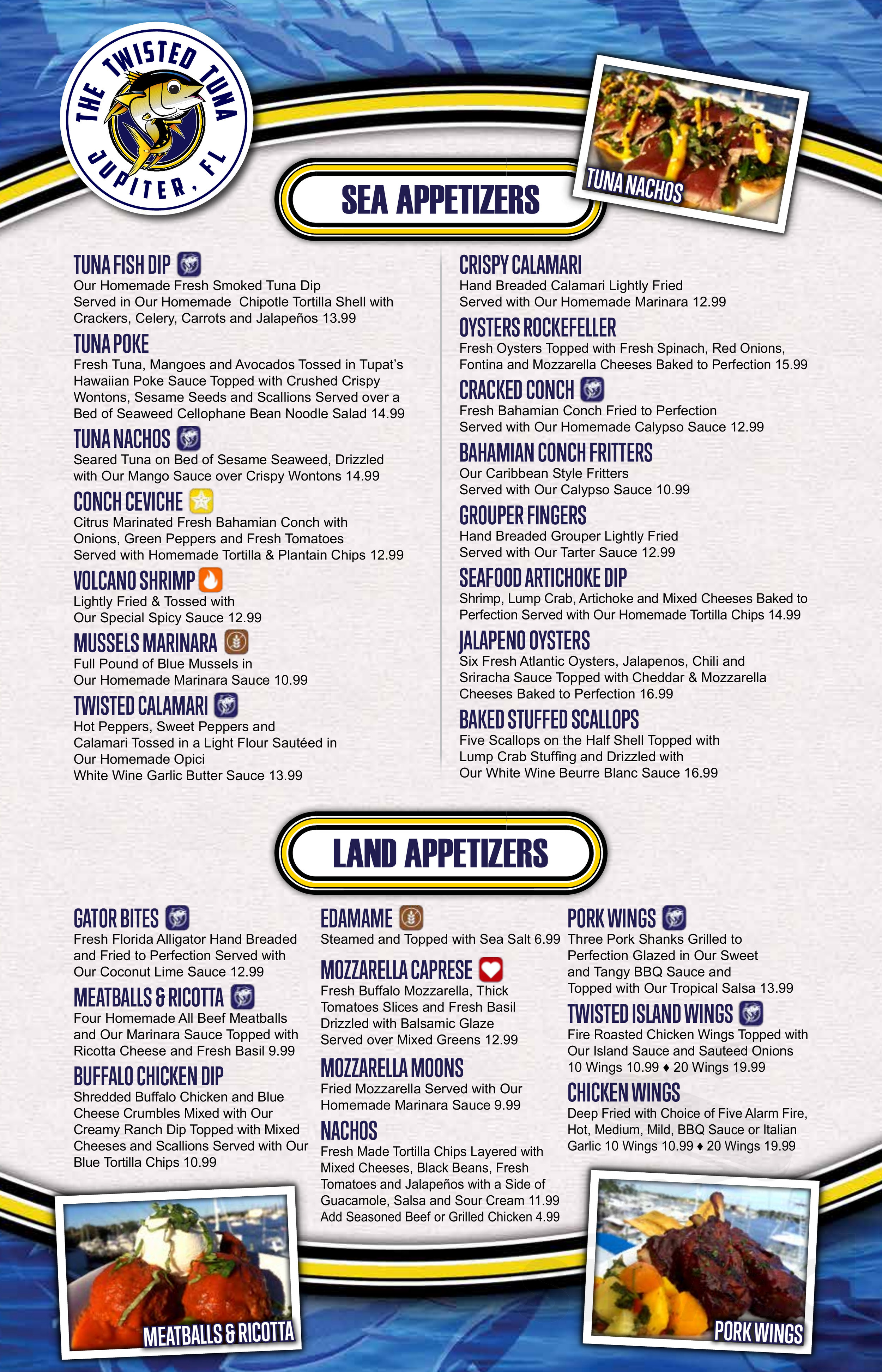 Menu for The Twisted Tuna - Jupiter FL in Jupiter, FL | Sirved