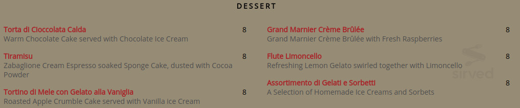 Alberto's on Fifth - Fine Italian Restaurant menu in Naples, Florida, USA