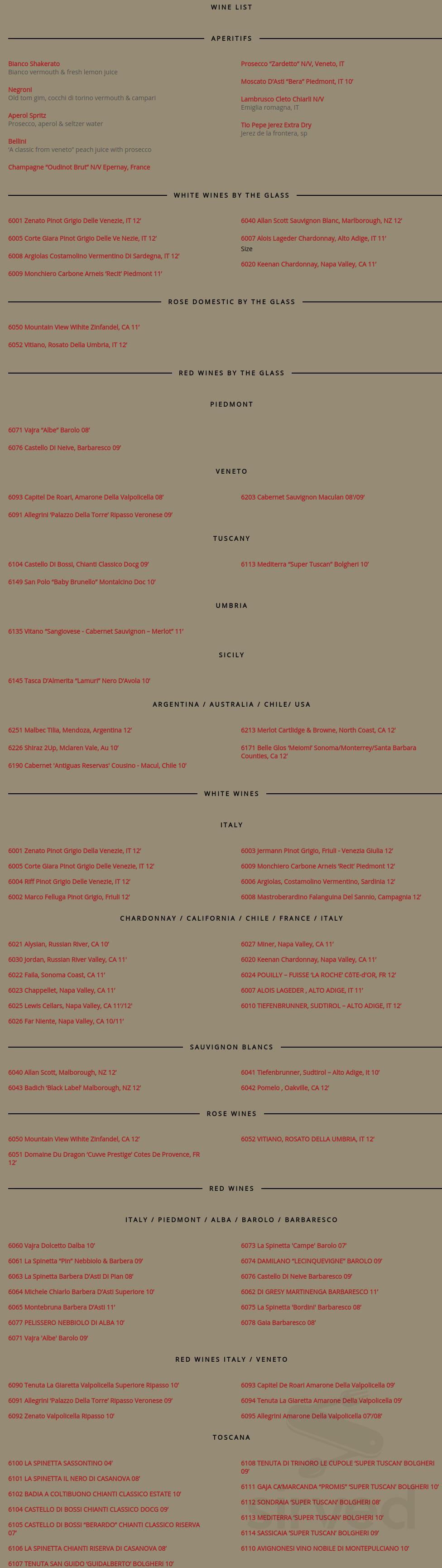 Menu for Alberto's on Fifth - Fine Italian Restaurant in Naples, FL ...