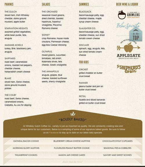 Whiskey Gulch CoffeePub menu in Port Orchard, Washington, USA