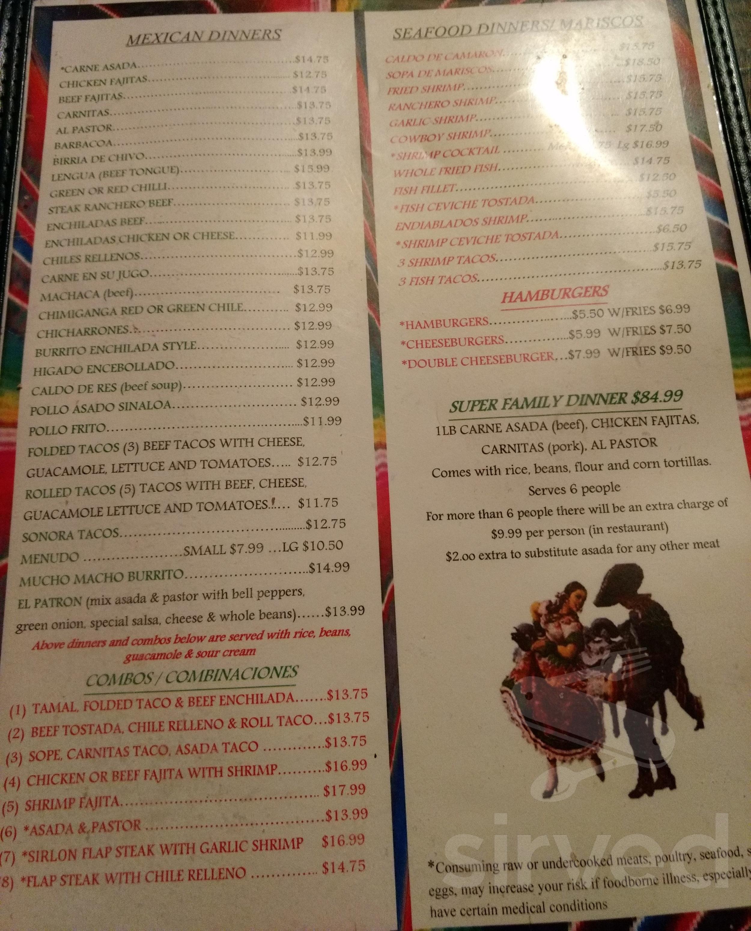 Tacos Mi Ranchito menus in Yuma, Arizona, United States