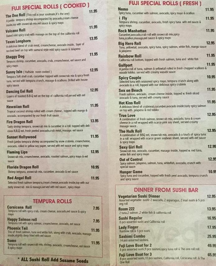 fuji grill&sushi corsicana inc menu in Corsicana, Texas, USA