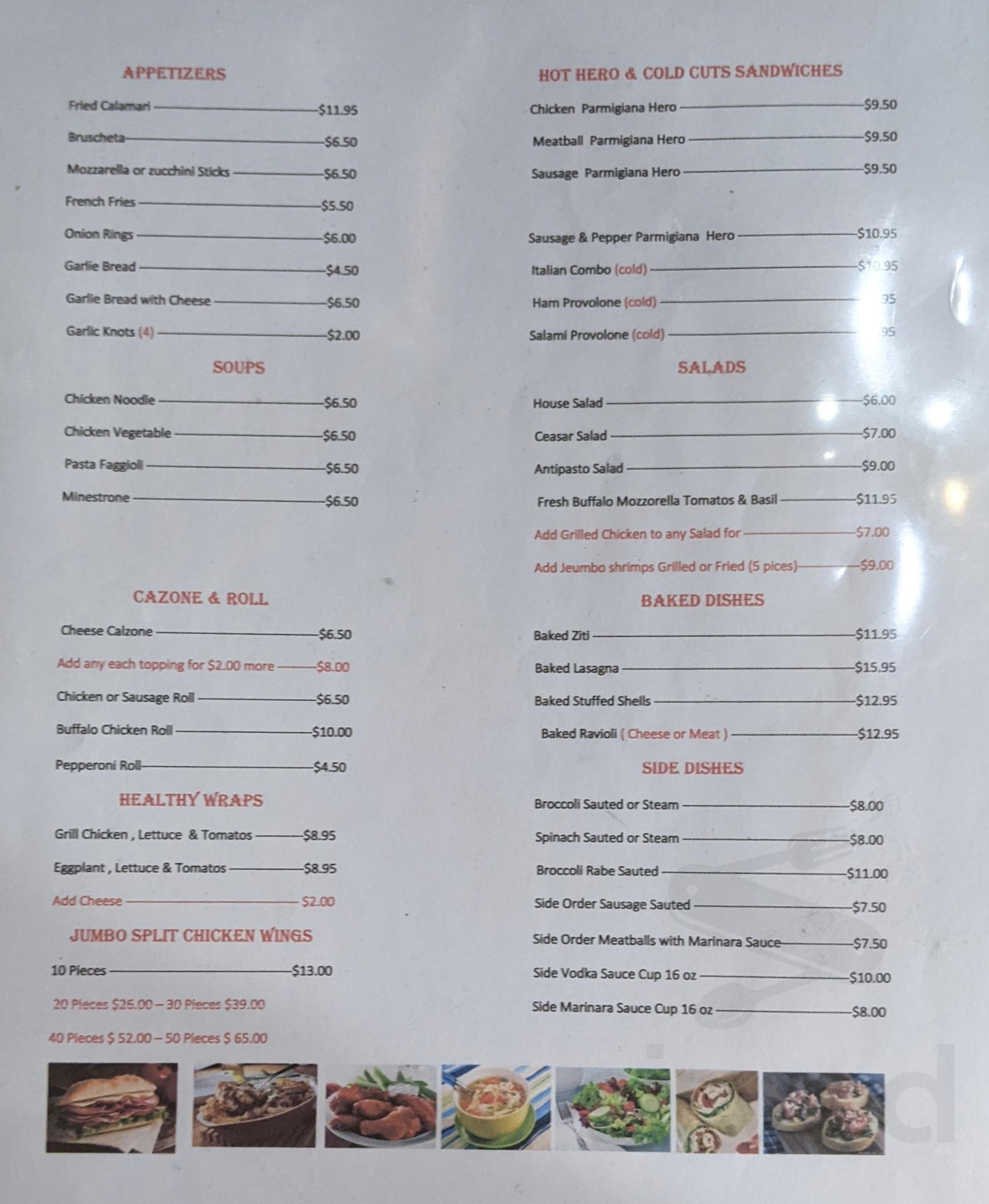Rocky's Pizzeria menu in New York, New York, USA