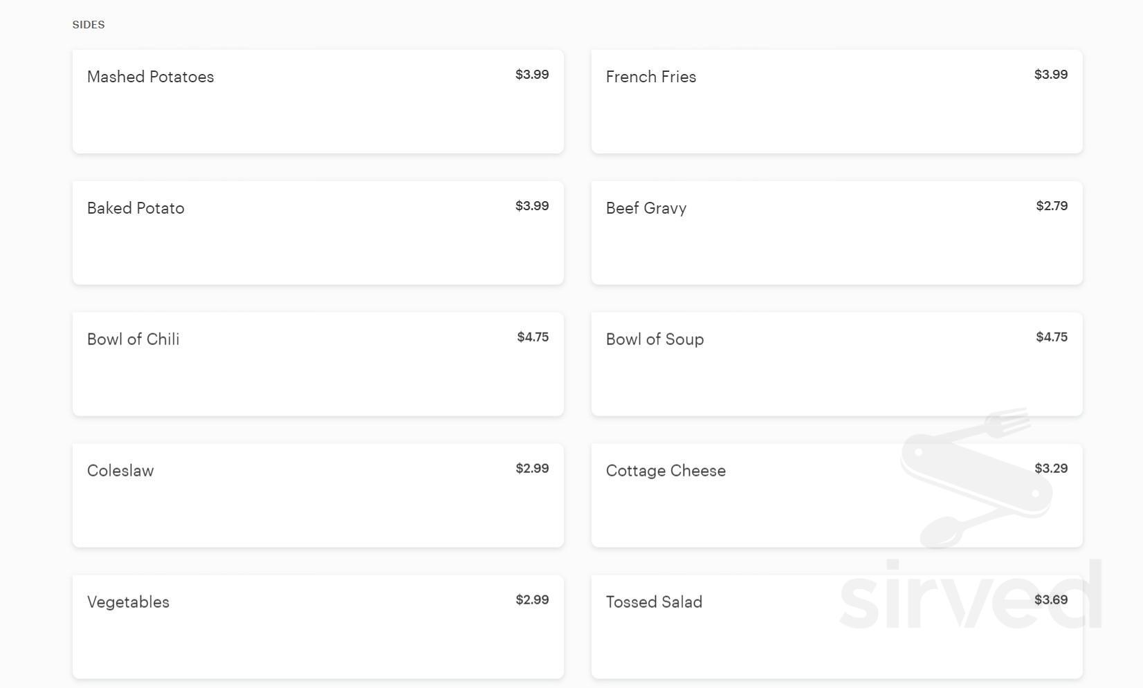 Country Ranch Family Restaurant & Ice Cream Parlor menu in Morrice ...