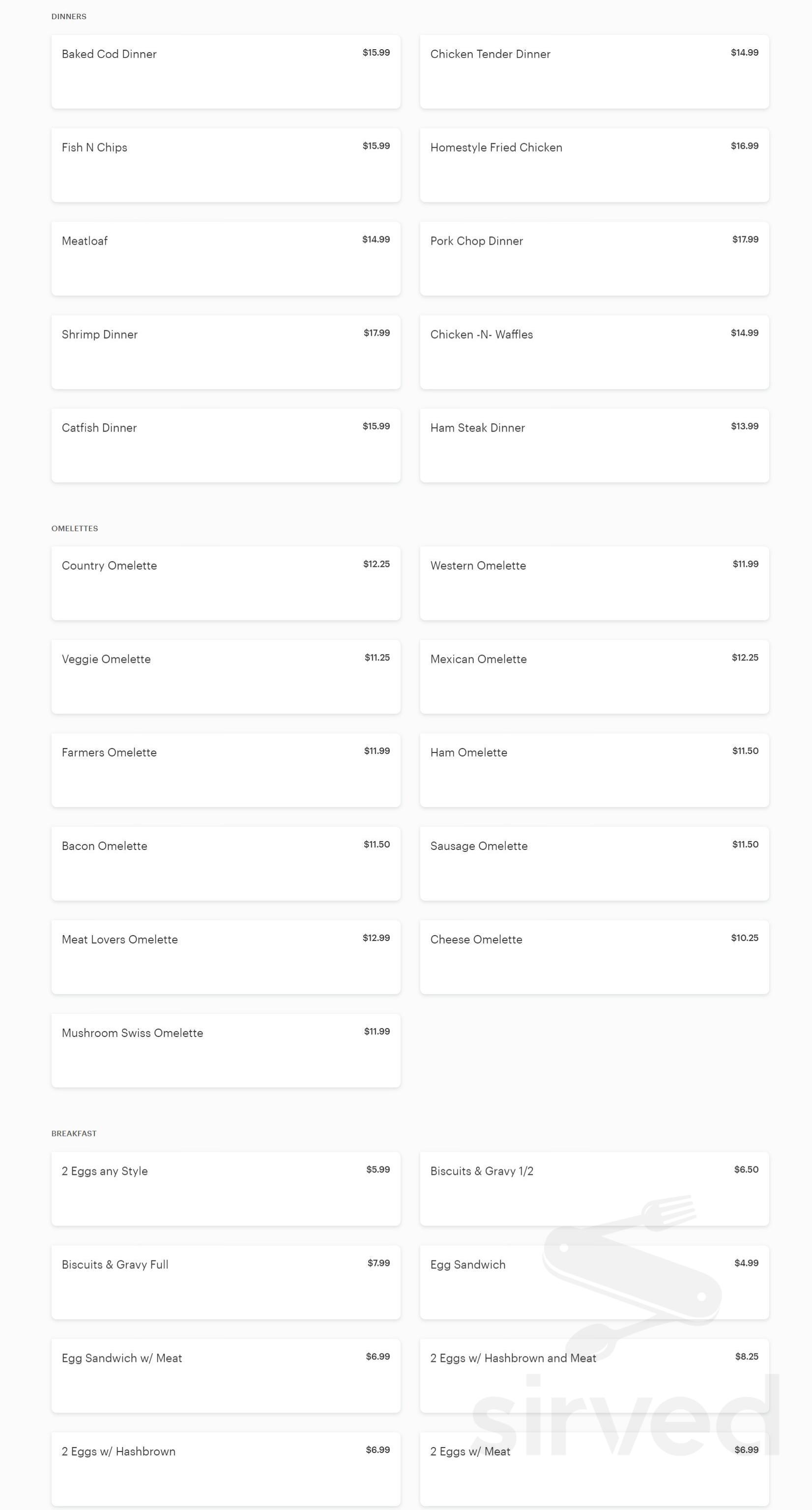 Country Ranch Family Restaurant & Ice Cream Parlor menu in Morrice ...