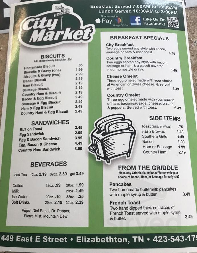 City Market menus in Elizabethton, Tennessee, United States