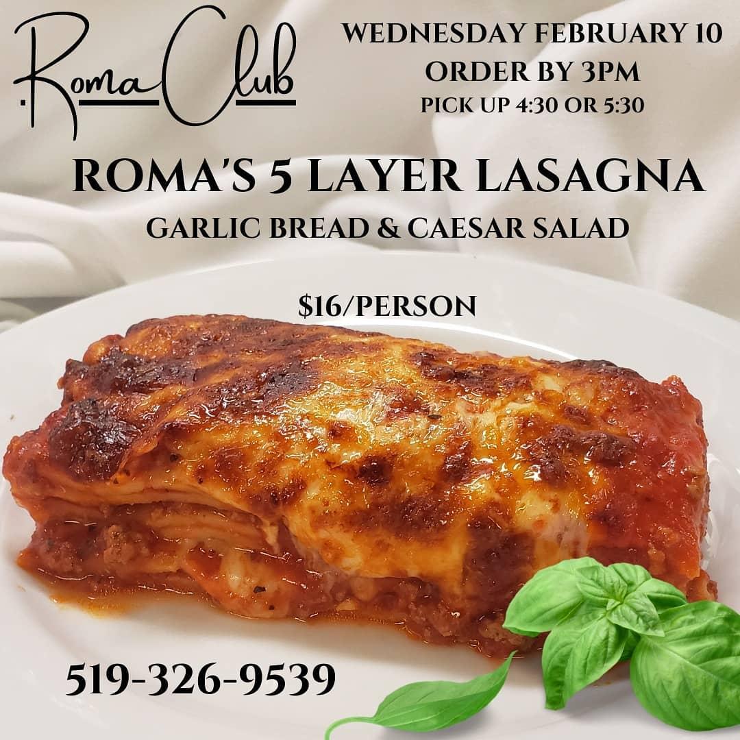 Roma Club of Leamington menu in Leamington, Ontario, Canada